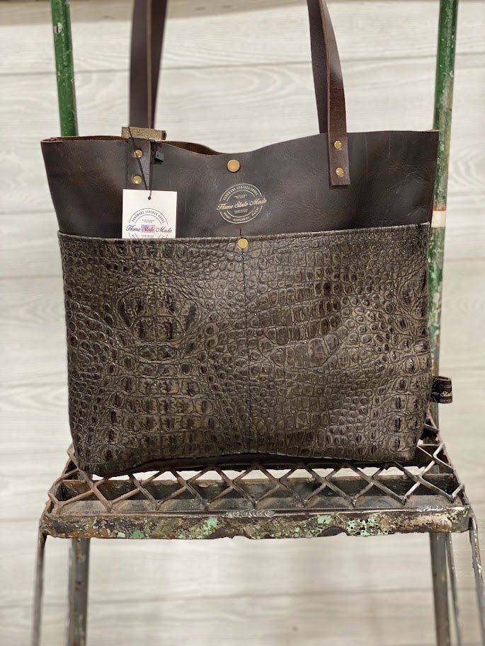 large leather tote | Home State Made