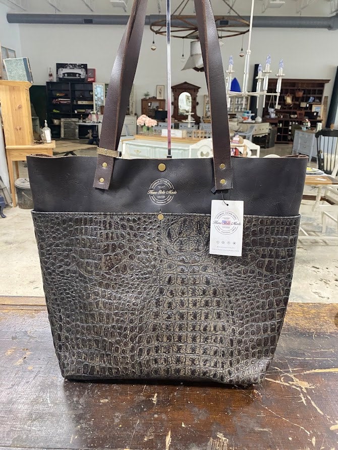 Brown Croc Collection XL Tote | Home State Made