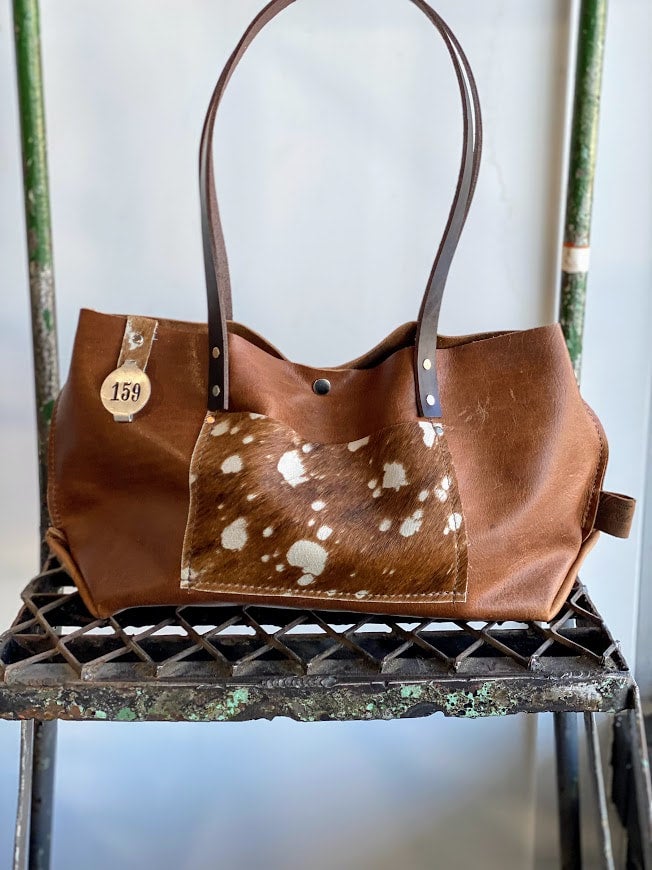 Mini Stefanie Acid Wash Hair on Hide Tote | Home State Made